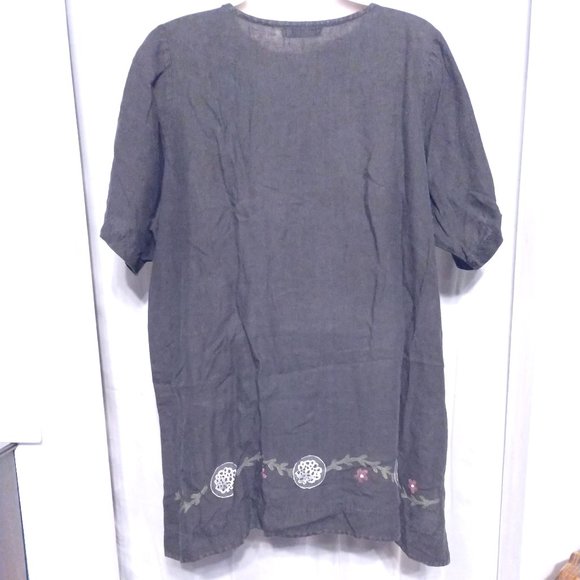 Blue Fish | Tops | Blue Fish Linen Tunic Hand Painted Lagenlook | Poshmark